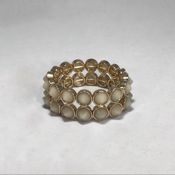 Versona | Jewelry | Taupe Cone Statement Stretch Bracelet | Poshmark